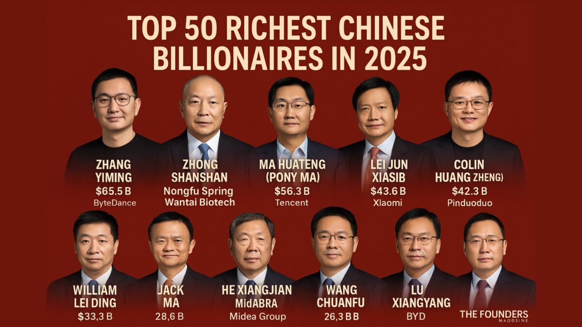 Top 50 Richest Chinese Billionaires In 2025 - The Founders Magazine